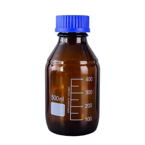 1000ml Amber Brown Glass Graduated Round Lab Bottles Autoclavable