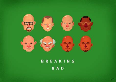 Breaking Bad Characters On Green Background