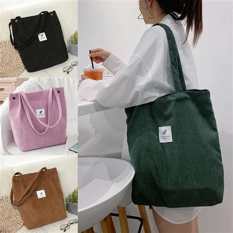 Bolso De Hombro De Pana Para Mujer Bolsa Reutilizable Para Fiesta Al