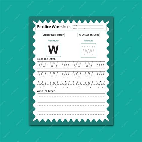 미취학 아동을 위한 편지 추적 워크시트 프리미엄 벡터
