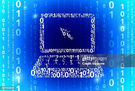 Laptop Computer Binary Code Blue Vector Pattern Background High Res