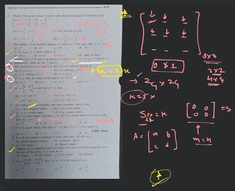 Matrices J Which Of The Given Values Of X And Y Make The Following Pair