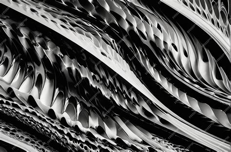 Premium Photo Abstract Black And White Waves Intertwining In A Dynamic Pattern