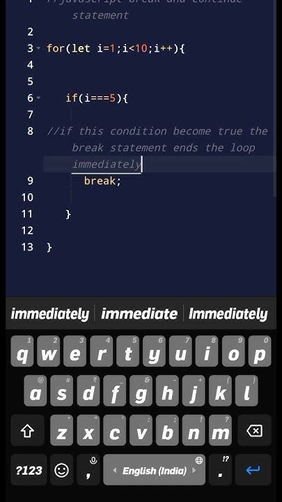 Javascript Break And Continue Statementjavascript Javascripttutorial Shorts Youtube