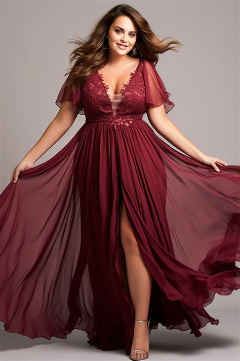 Plus Size Chiffon Dress