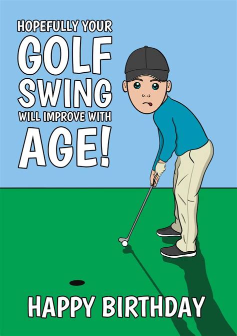Funny Golf Birthday Card For Him Improve With Age Thortful