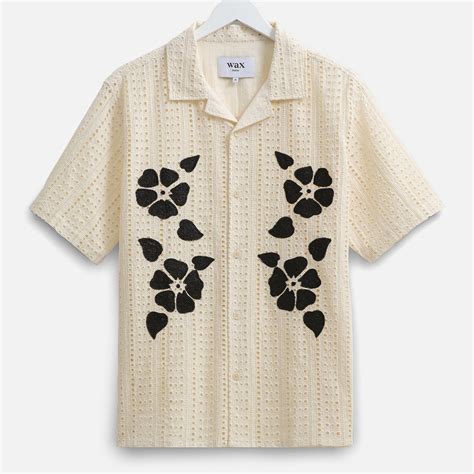 Wax London Didcot Appliqué Flower Cotton Shirt