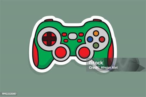 Joystick Controller And Game Pad Stick Sticker Vector Illustration Sports And Technology Gaming