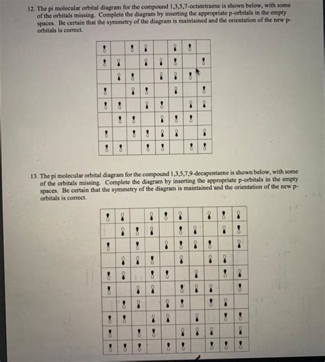 Solved 12 The Pi Molecular Orbital Diagram For The Compound