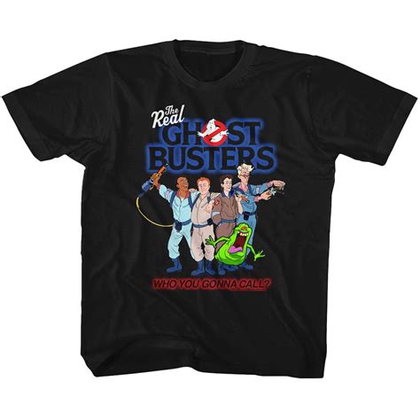 Real Ghostbusters Group 3 Black Youth T Shirt