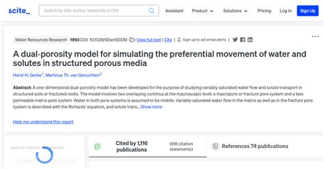 A Dual‐porosity Model For Simulating The Preferential Movement Of Water