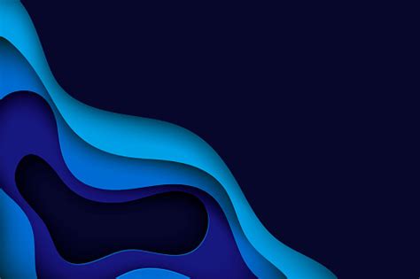 깊은 종이 예술 만화 추상 파도 종이 배경 개척 현대 종이 접기 디자인 서식 파일입니다 벡터 일러스트입니다 3d 종이 레이어 바다 파도 0명에 대한 스톡 벡터 아트 및 기타