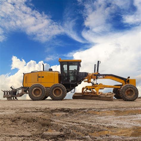 Motor Grader Isolated On White Background Stock Image Image Of