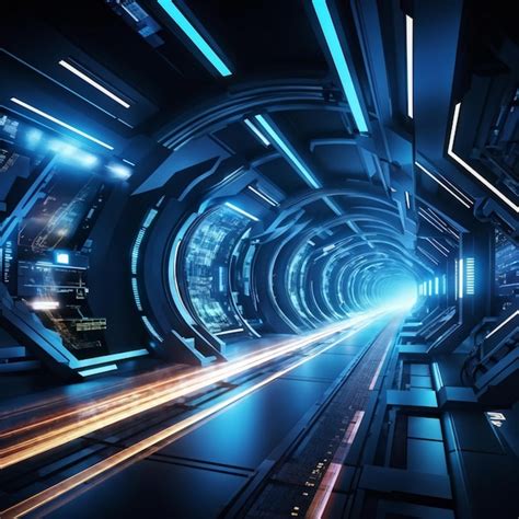 Futuristic Cyber Security With Highspeed Network Motion Premium Ai Generated Image