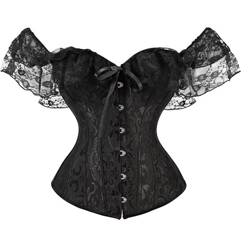 Plus Size Jacquard Lace Corset Top