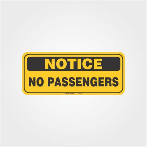 No Passengers Label 5 Labels Forklift Labels Hazard Signs Nz