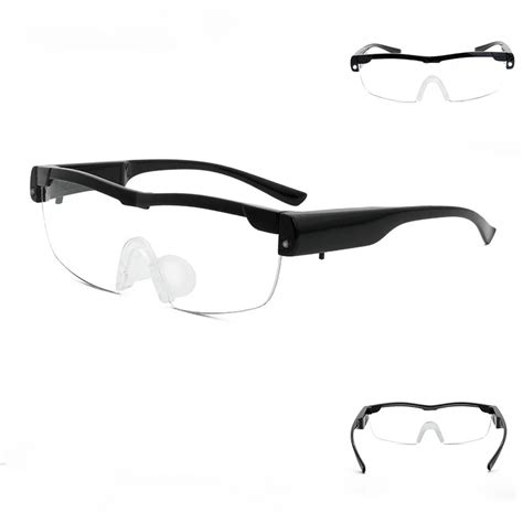 2 5x 돋보기 독서 안경 휴대용 돋보기 머리띠 안경 아크릴 렌즈 수리 독서용 2led 라이트 포함