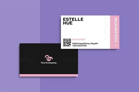 평면 디자인 미니멀리스트 명함 템플릿 무료 벡터
