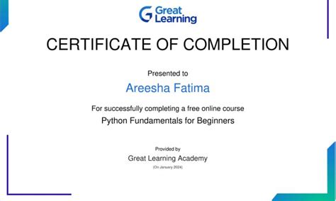 earned python fundamentals certification areesha fatima posted on the topic linkedin