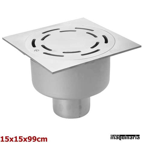 Sumidero sifónico salida vertical acero inox 15x15 cm de acero inox