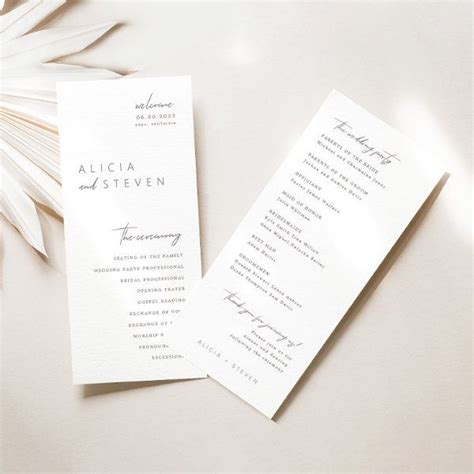 Simple Elegant Modern Wedding Ceremony Program Zazzle Wedding Ceremony Programs Elegant