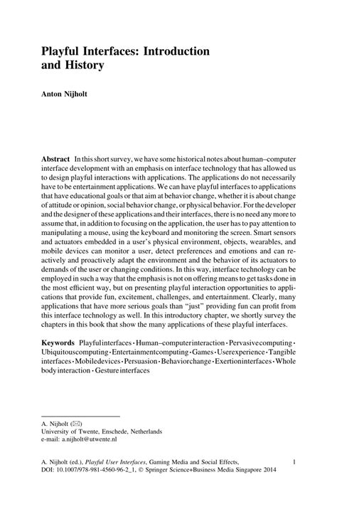 pdf playful interfaces introduction and history