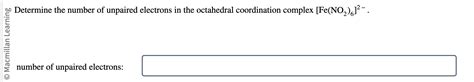High Quality Solution Determine The Number Of ﻿unpaired Electrons In ﻿the