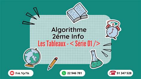 2éme Tech Informatique Les Tableaux Série 01 Youtube