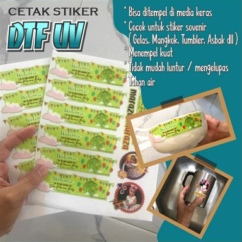 Jual Dtf Uv Cetak Stiker Dtf Uv Decal Kering Stiker Souvenir Stiker