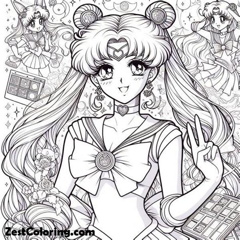 Sailor Moon Is Fighting For Justice And Love Coloring Page Coloring