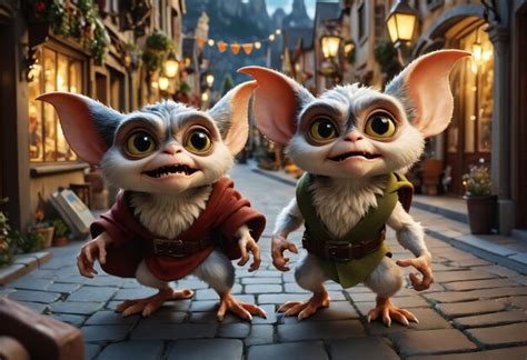 Premium Photo | Little gremlins in a magical town Generative AI