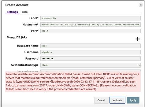 Unable To Connect To Aws Mongo Db Through Snaplogi Snaplogic