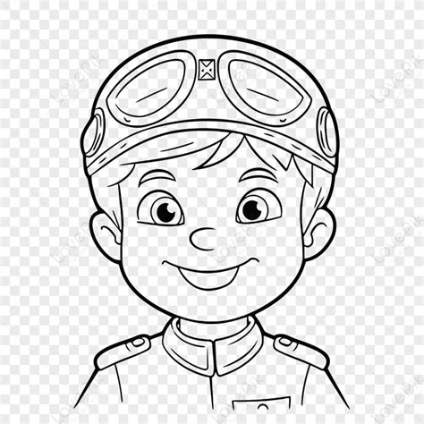 เด็กชายกับหมวกกันน็อคและแว่นตาระบายสีร่างภาพสเก็ตช์หน้า เวกเตอร์ Png