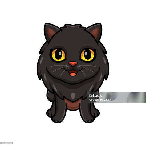 귀여운 검은 페르시아 고양이 만화 가르랑거림에 대한 스톡 벡터 아트 및 기타 이미지 가르랑거림 가축 고양이 새끼 Istock