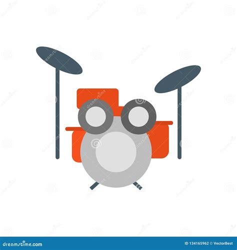 Drum Set Icon Vector Sign And Symbol Isolated On White Background Drum