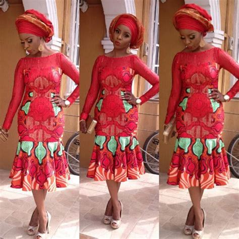 Red Combinations Aso Ebi Styles Dezango Fashion Zone
