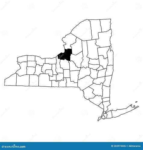Map Of Oswego County In New York State On White Background Single