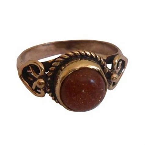 Handmade Exclusive Gemstone Gold Plated Brass Ring At Rs 35piece