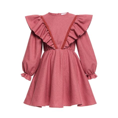 Cotton Dress With Ruffles Rosa Pink