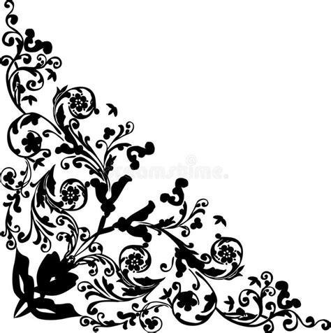 Configuration Trigone Noire Florale Illustration De Vecteur
