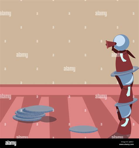 Robots Standing Over One Another And Presenting Important Messages With