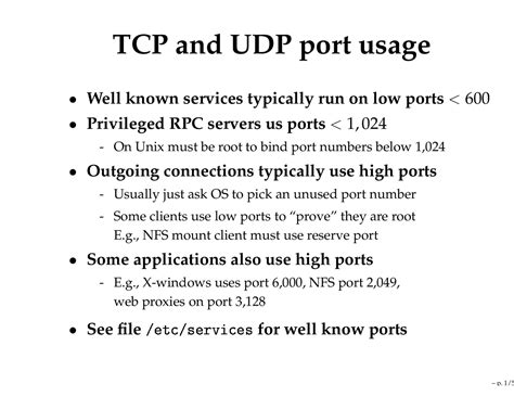 Tcp And Udp Port Usage Exercises Printing Docsity