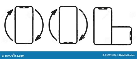 Rotate Mobile Phone Icon Tilt Smartphone Symbol Sign Device Vector