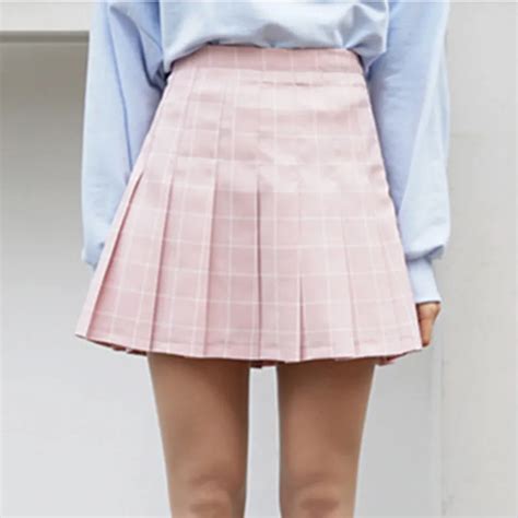 Women Kawaii Skirt Harajuku Plaid Preppy Style Pleated Skirts Lolita