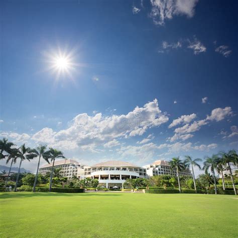 Beautiful Scene With Green Grass Stock Image Image Of Scene House