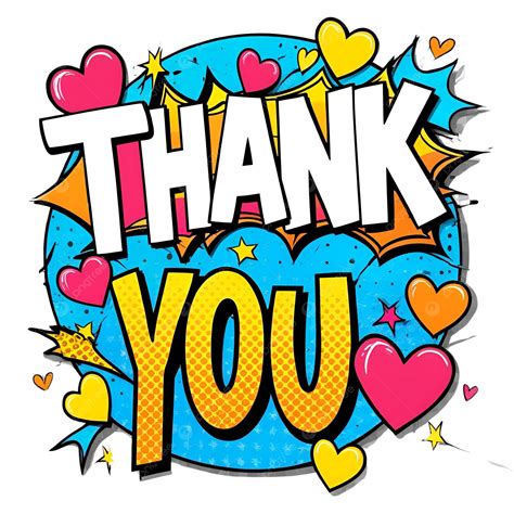 Colorful Thank You Text With Comic Style Speech Bubble Thank You Pop