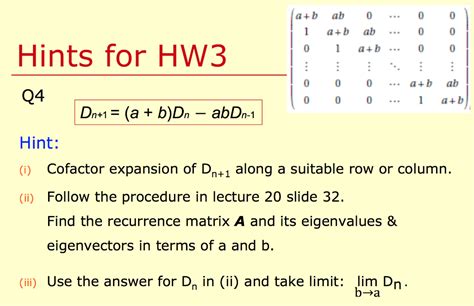 solved 4 let dn be the determinant of the following n x n