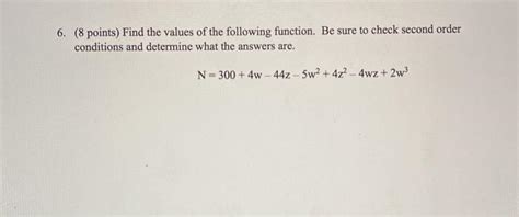 Solved 6 8 Points Find The Values Of The Following Chegg Com