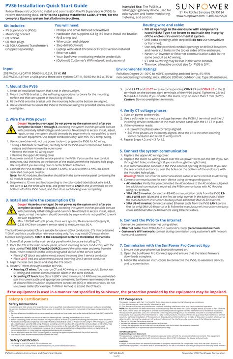 Sunpower Pvs6 Monitoring System Installation Guide