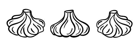 하얀 바탕에 손으로 그린 킨칼리 그루지야 어 요리 국가 요리 Khinkali 벡터 그림입니다 가정 생활에 대한 스톡 벡터 아트